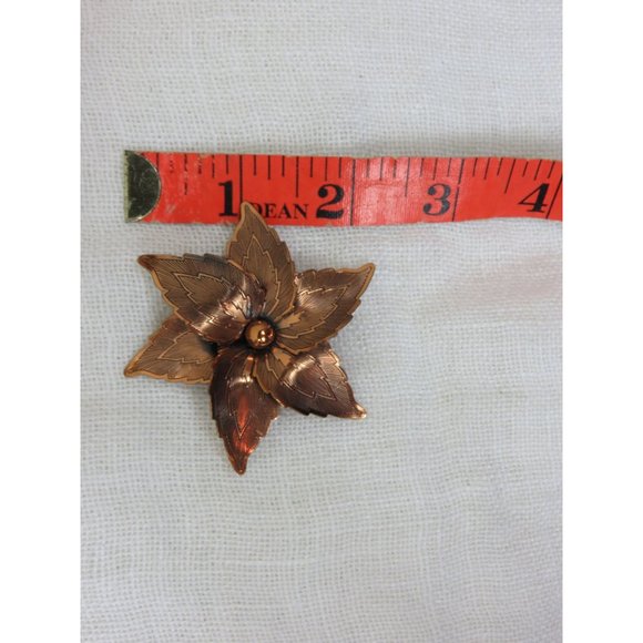 Unbranded | Jewelry | Vintage 5s Etched Copper Pinwheel Flower Brooch ...